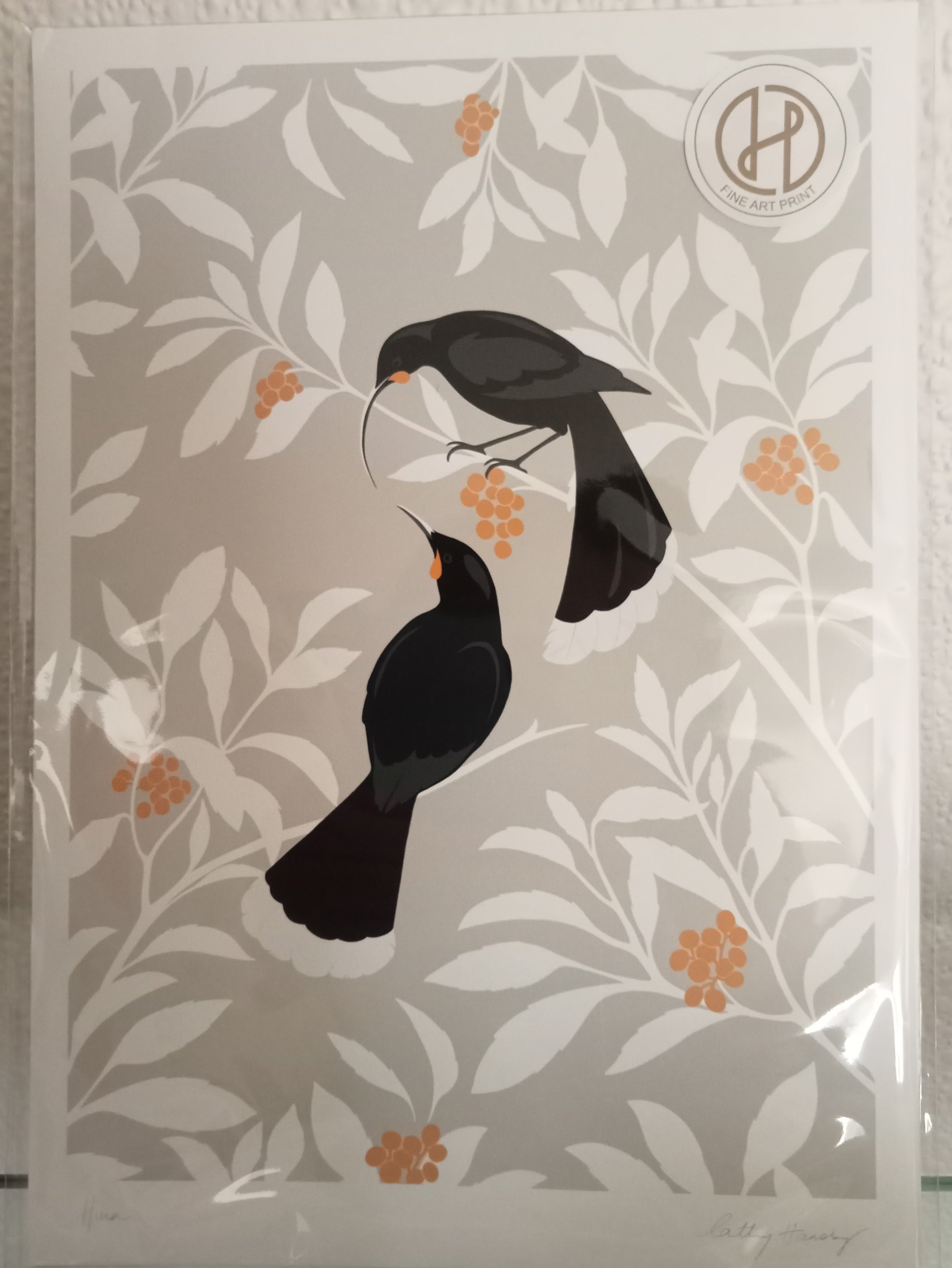 Art print - Pair of Huia Birds – Green Roses Echo